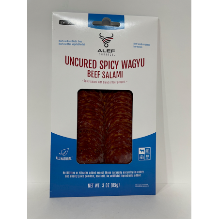 ALEF UNCURE SPICY WAGYU BEEF SALAMI SLICED 85 G