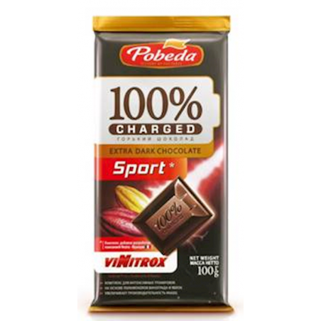 "POBEDA" CHARGED SPORT EXTRA DARK CHOCOLATE 100G