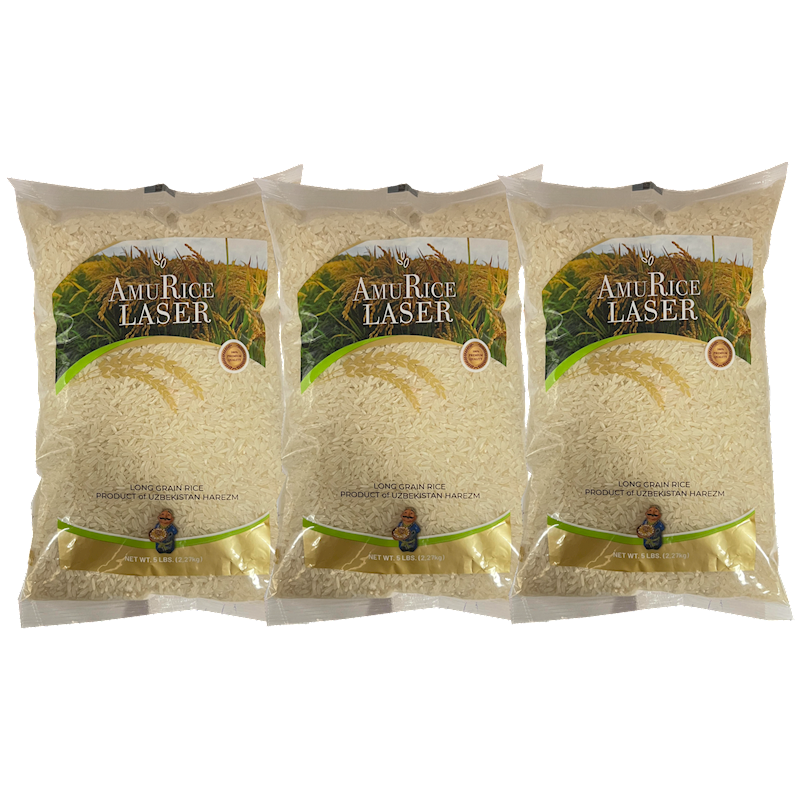 UZBEK LONG GRAIN RICE 5LB AMU RICE LASER