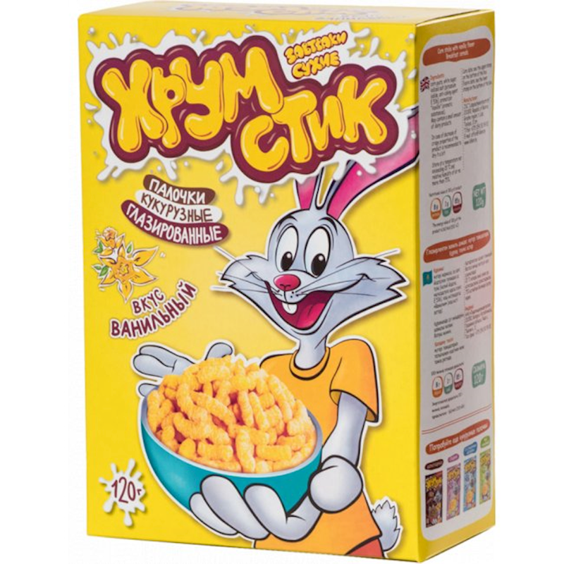 CORN PUFFED STICKS VANILLA 120G KHRUM STIK