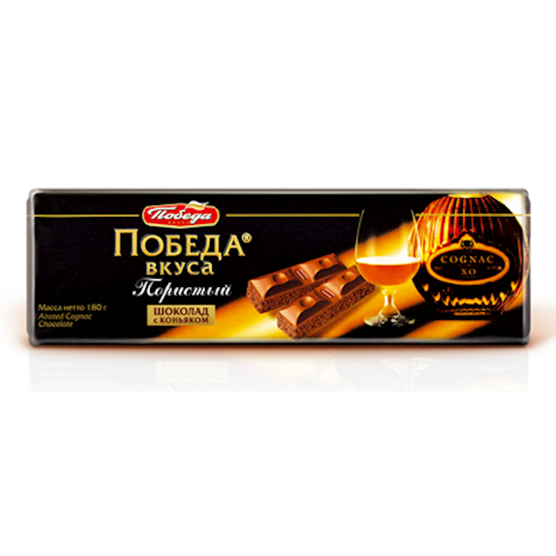 CHOCOLATE PORISTY W/COGNAC 180G POBEDA